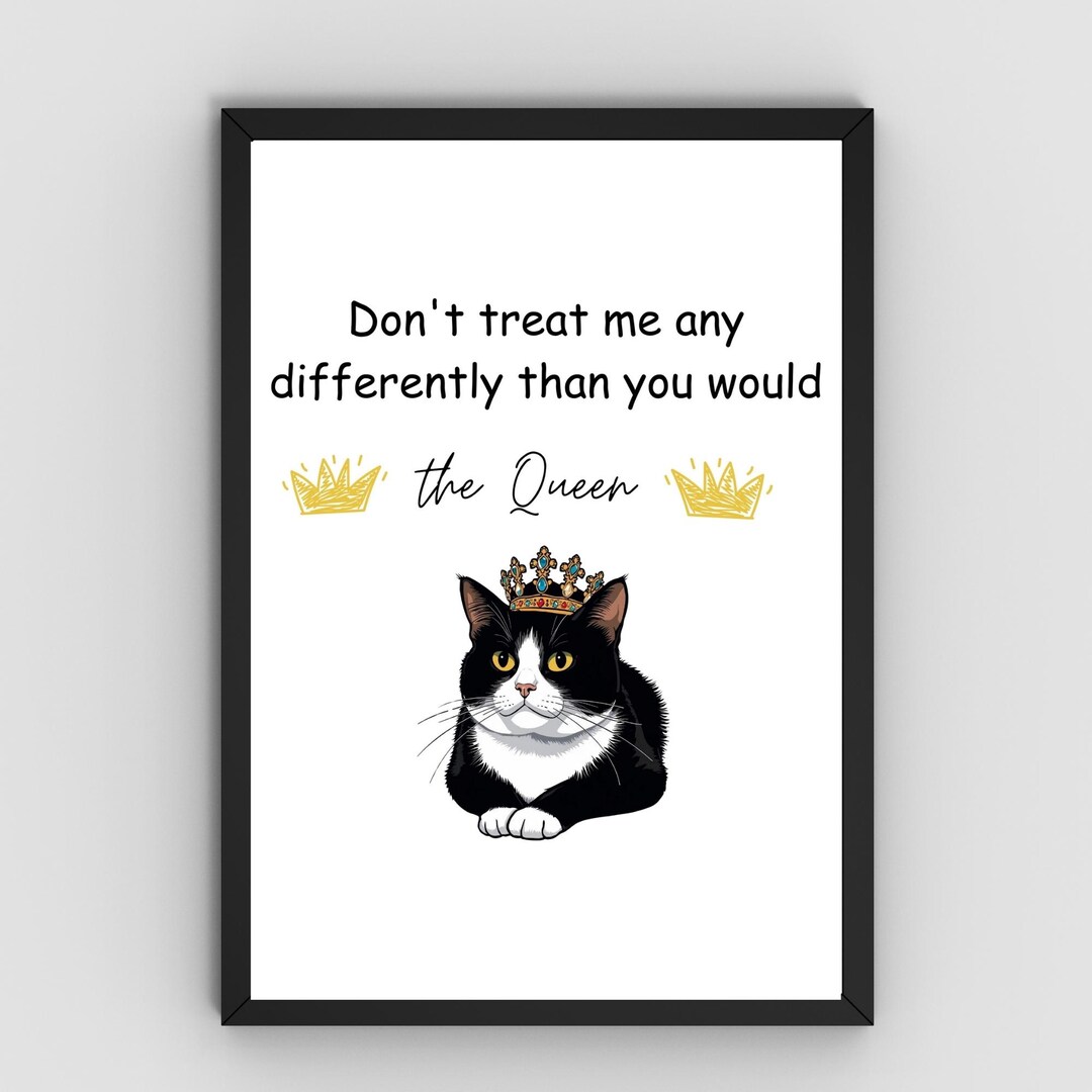 Funny Cat Animal Printable Wall Art Poster, Humor Cat Quote Room Decor ...
