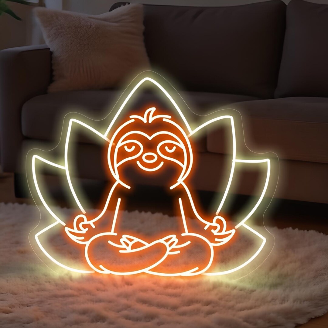 Sloth Yoga LED Neon Sign, Meditation Room Decor - Etsy