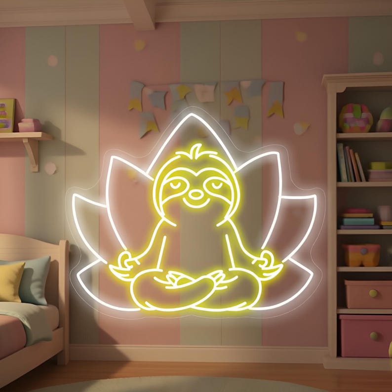Sloth Yoga LED Neon Sign, Meditation Room Decor - Etsy