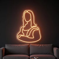 Mona Lisa Neon Sign, Mona Lisa Neon Poster, Unique Neon Art, Mona Lisa ...
