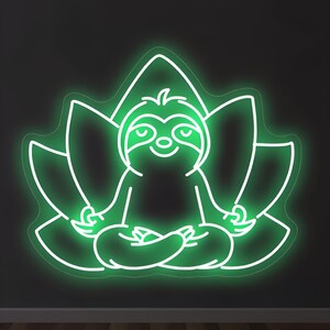 Sloth Yoga LED Neon Sign, Meditation Room Decor - Etsy