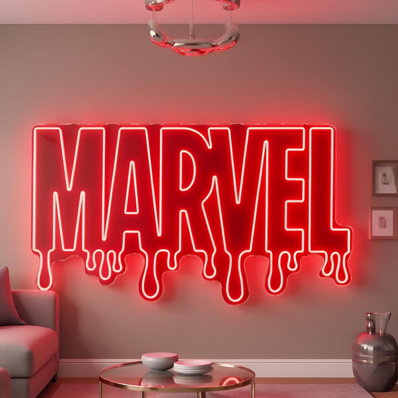 Superhero LED Neon Sign, Comic Book Room Décor, Geek Gift for Boys ...
