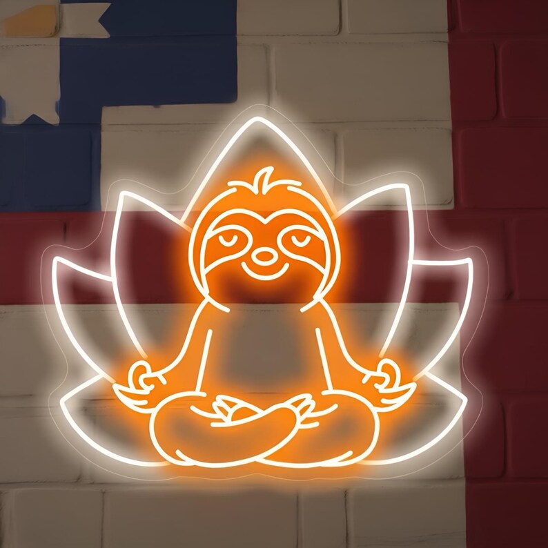 Sloth Yoga LED Neon Sign, Meditation Room Decor - Etsy
