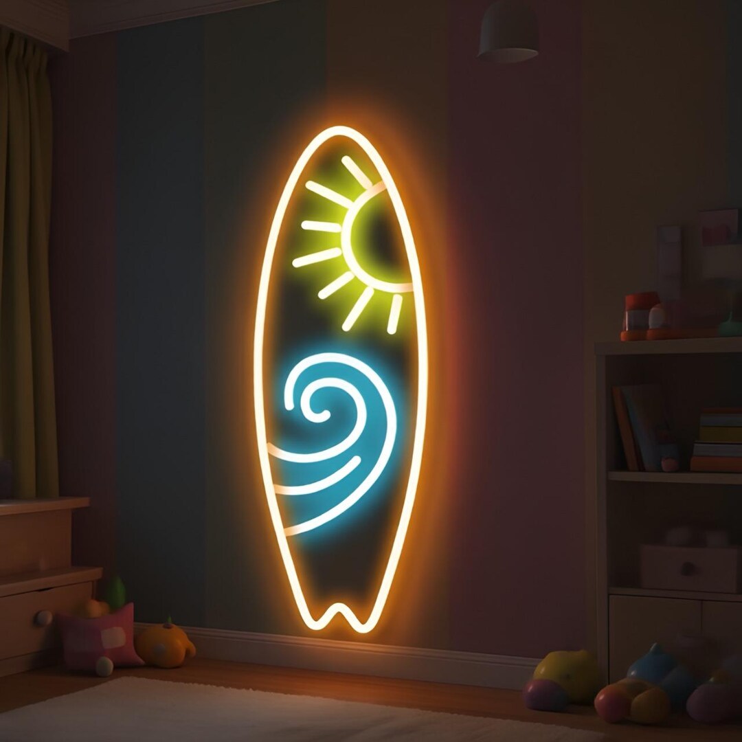 Custom Surfboard LED Neon Sign, Beach Decor Light - Etsy