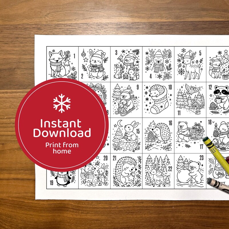 Advent Coloring Calender - Etsy