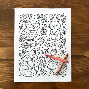Fall Woodland Animals Coloring Pages: 70 Autumn Designs (digital ...