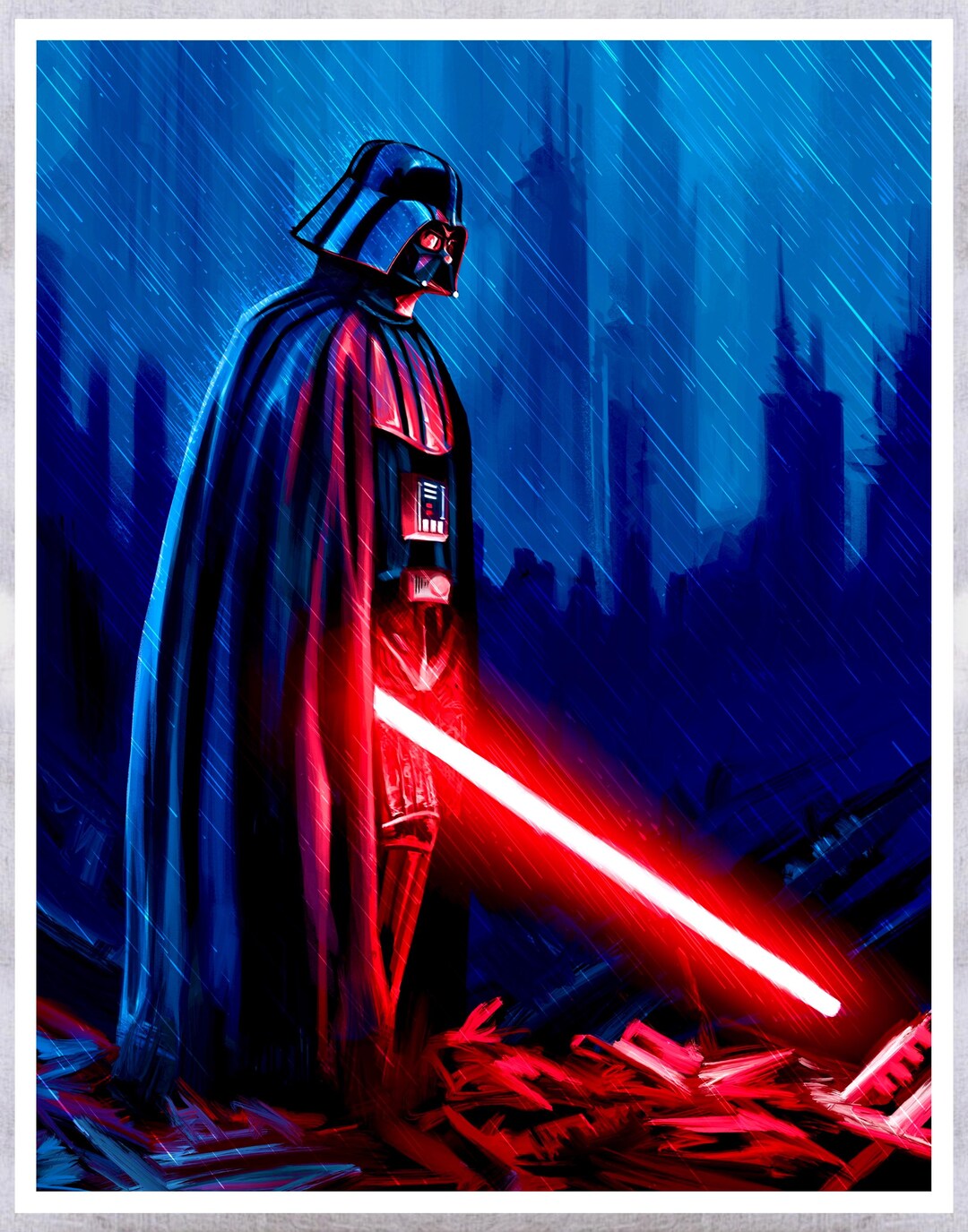 Darth Vader Art Print, Star Wars Drawing 11x14, Star Wars Gift, Darth ...