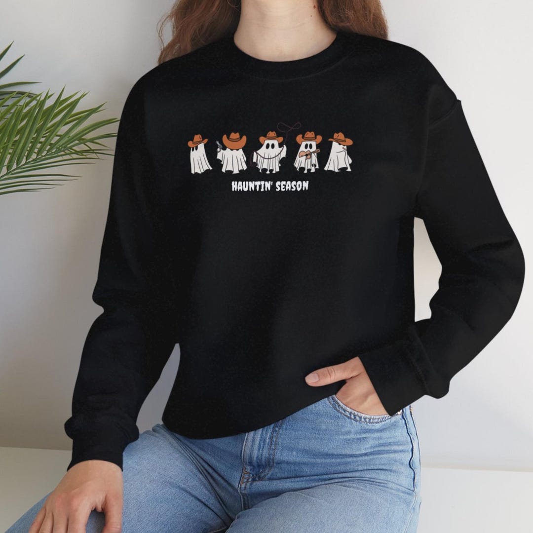 Cowboy Ghost Sweatshirt | Cute Western Halloween Crewneck | Fall Spooky ...