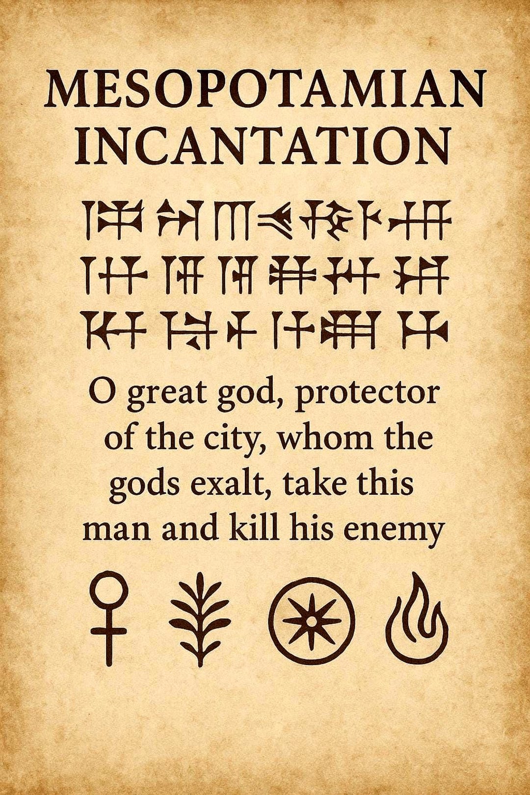 Ancient Mesopotamian Incantation – Cuneiform & English Translation ...