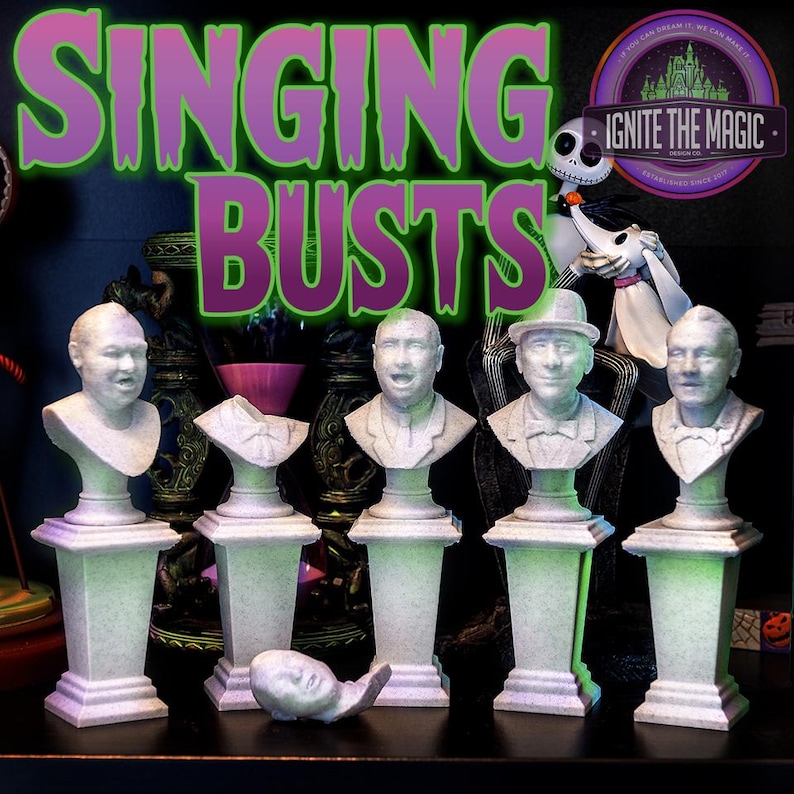 Haunted Mansion Graveyard Singing Busts Statue Office Decor - Etsy