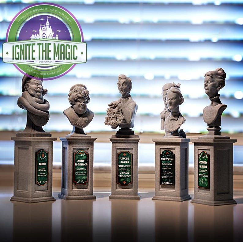 Haunted Mansion Queue Busts 3D Replica Dread Family - Etsy