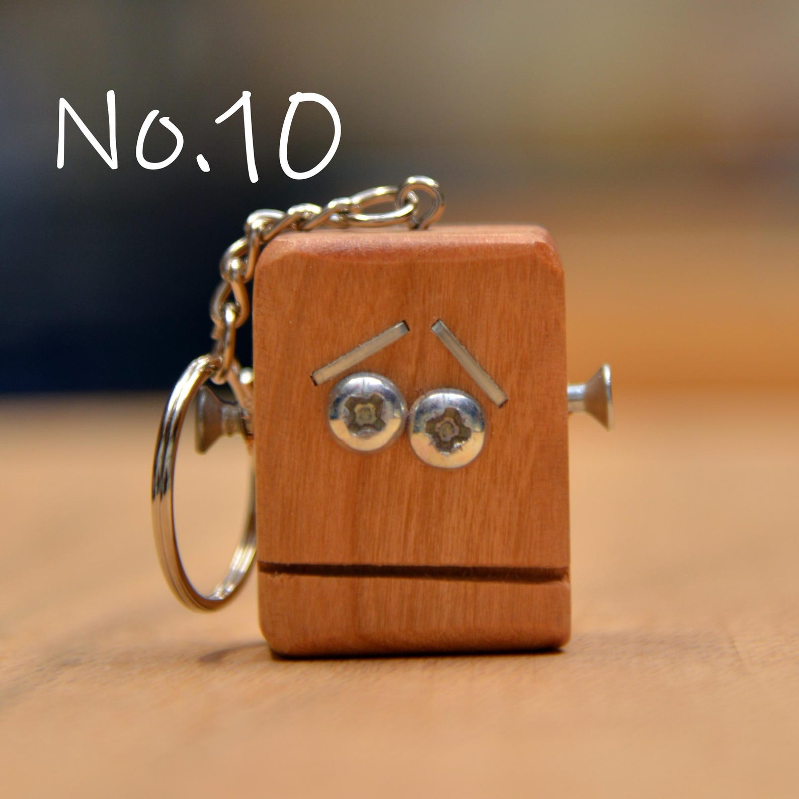 Handmade Wooden Robot Keychain: Screw Eye Character - Etsy