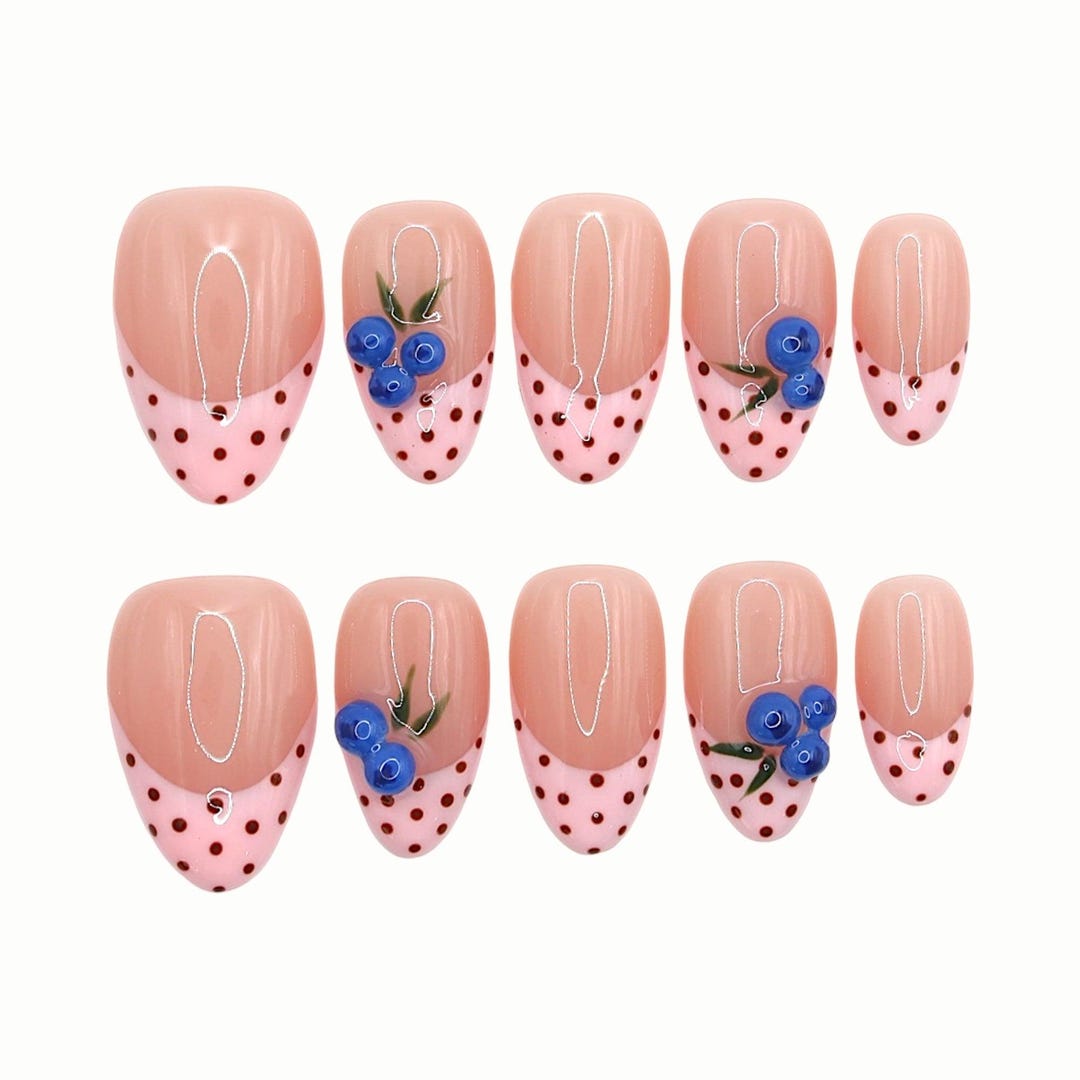 Berry Kiss Press on Nails, 3D Floral Embellishments, Nails for Vintage ...