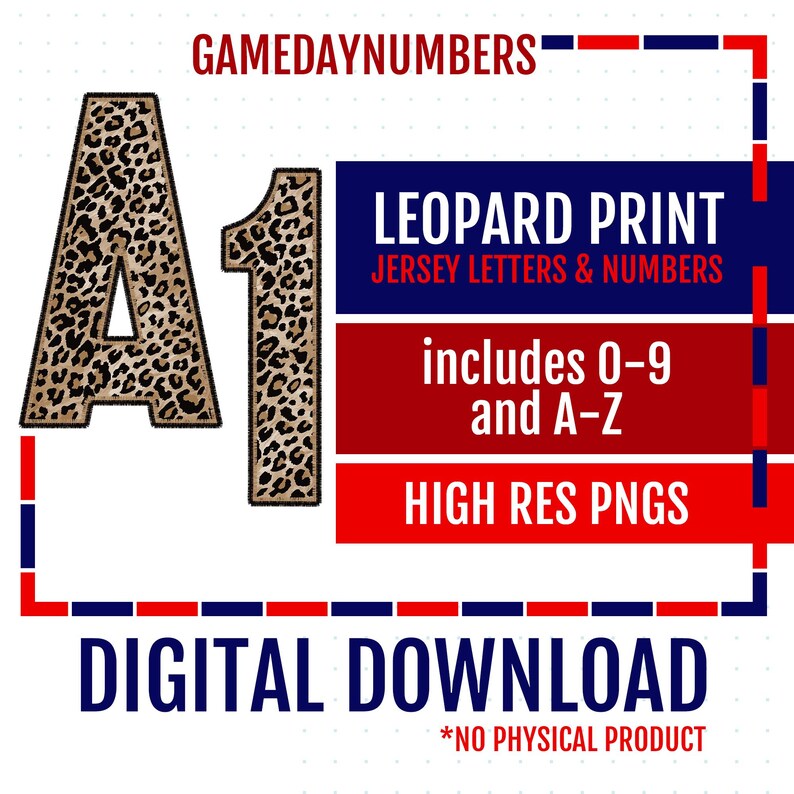 Leopard Print Sports Jersey Alphabet Letters and Numbers Transparent ...