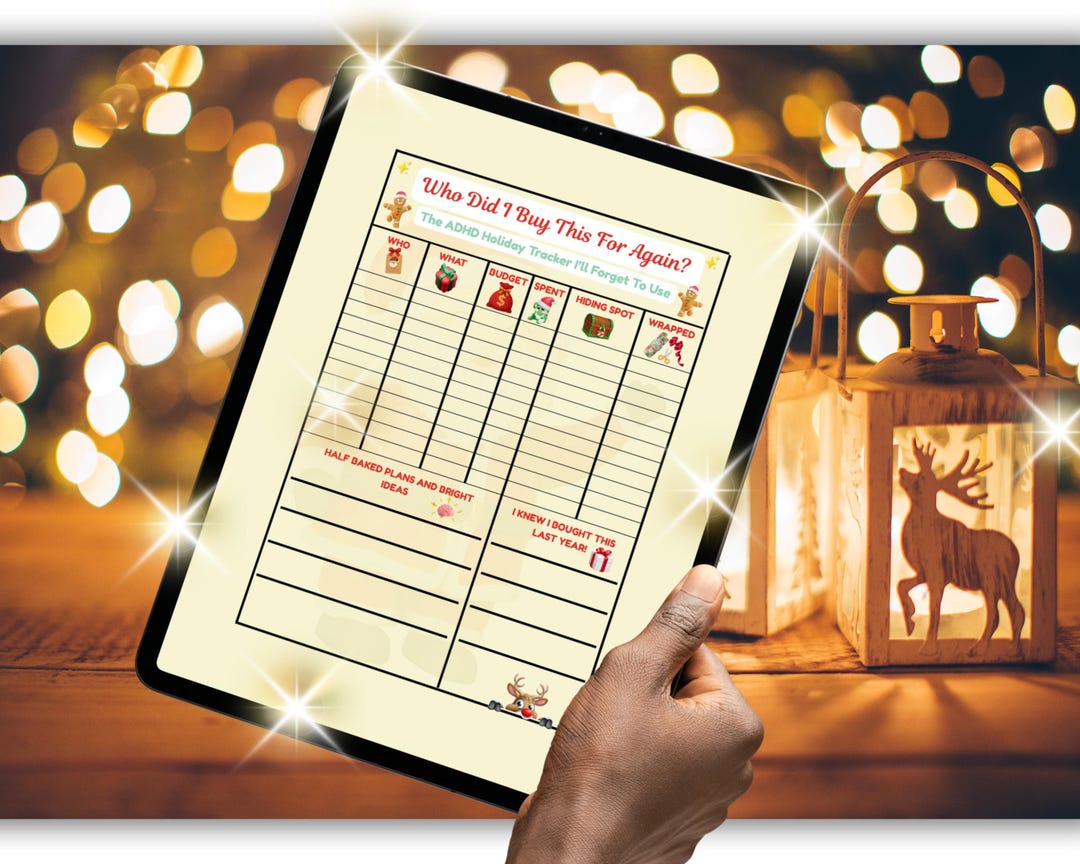 ADHD Christmas Gift Tracker – Printable Holiday Organizer (digital ...
