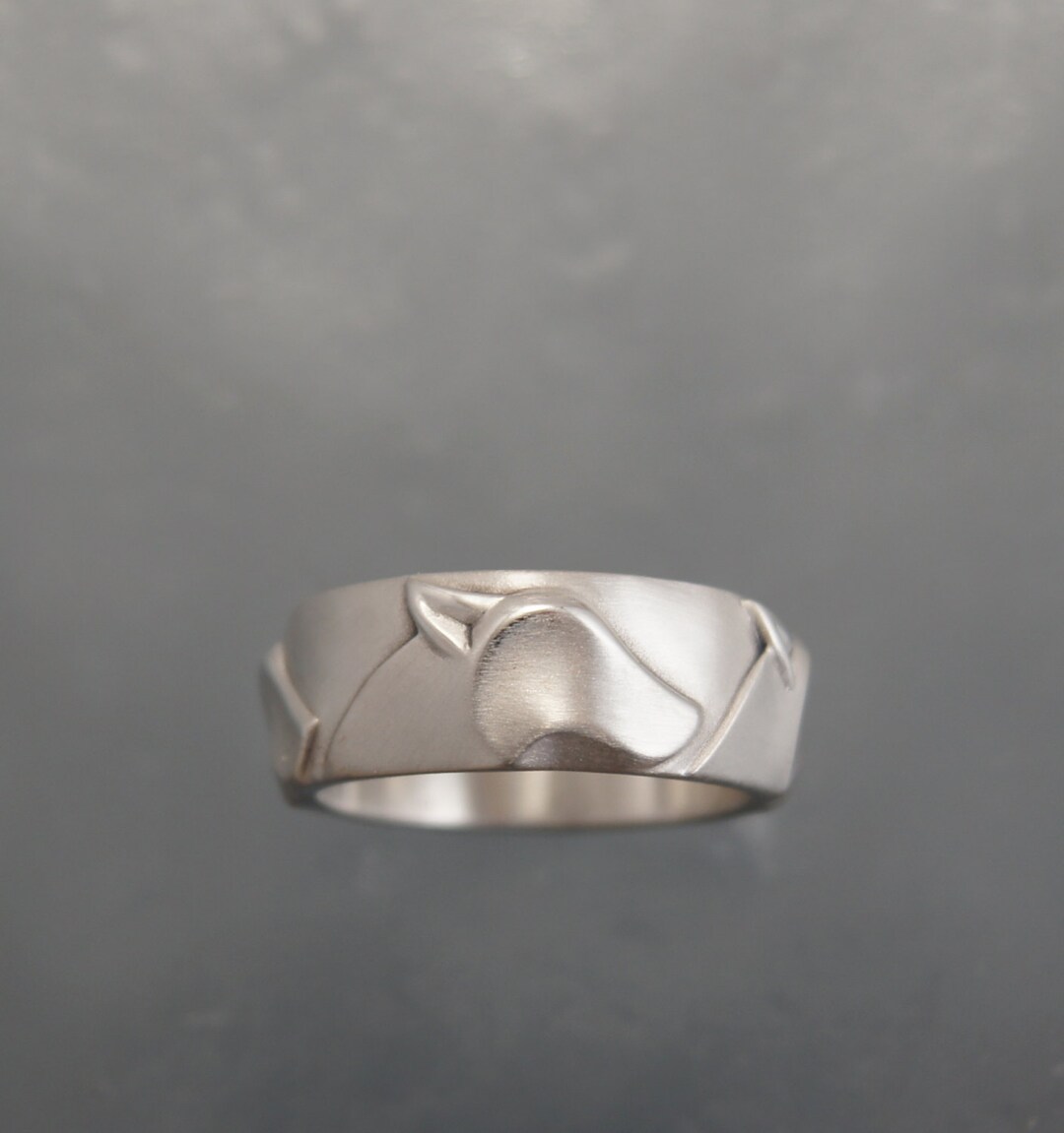 Silver Wolf Band - Etsy