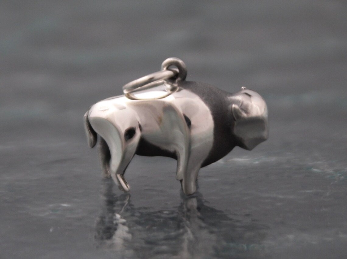 Silver Buffalo Pendant/ Charm - Etsy