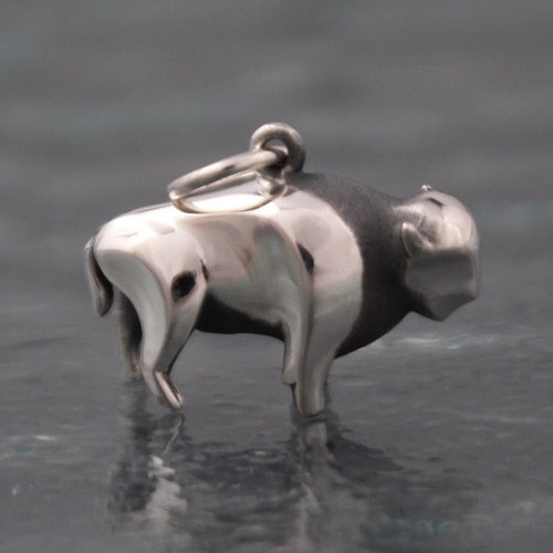 Silver Buffalo Pendant/ Charm - Etsy