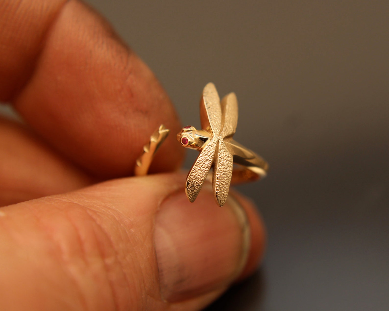 14 Kt Dragonfly Ring | Etsy