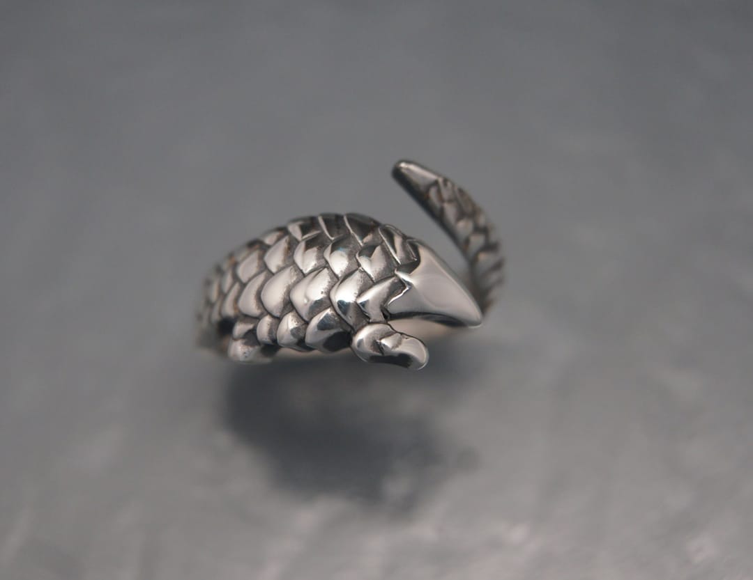 Pangolin Ring, Silver - Etsy