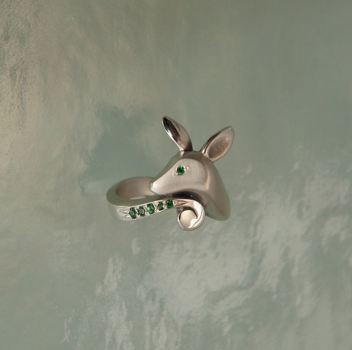 Fawn ring silver with gemstones | Etsy