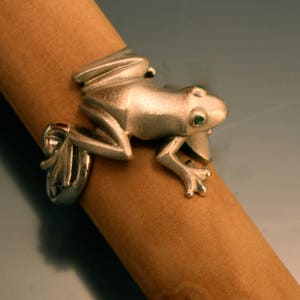 Frog in Silver ...pick Your Eye Color - Etsy