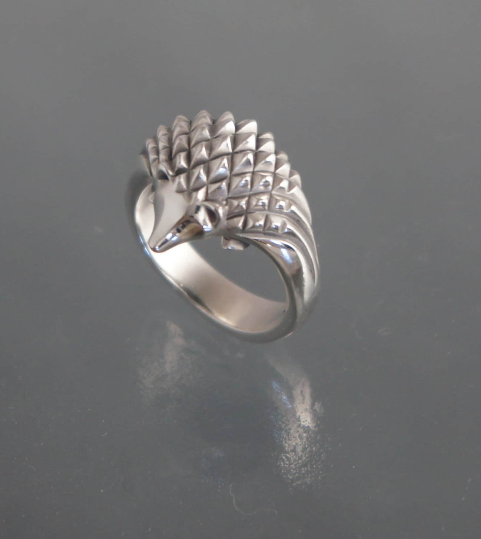 Hedgehog ring silver | Etsy