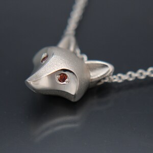 Fox Head Pendant , Sterling Silver Diamond Eyes - Etsy