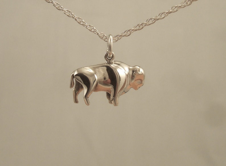 Silver Buffalo Pendant/ Charm - Etsy UK