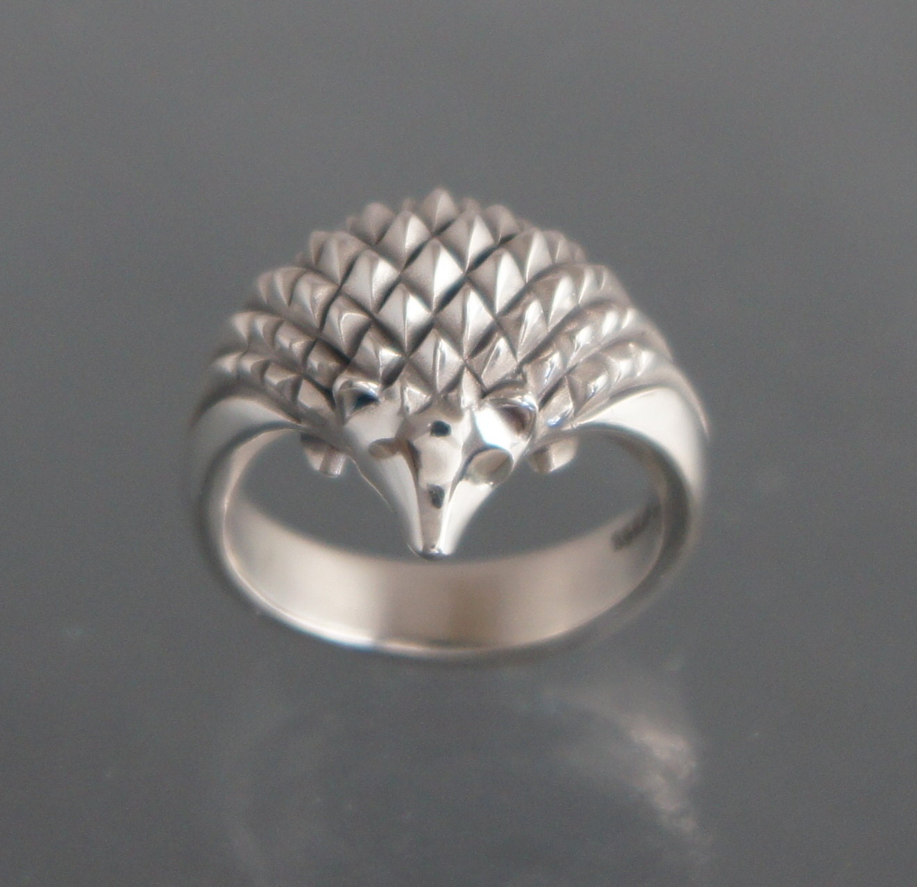 Hedgehog ring silver | Etsy