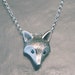 FURRED Fox Head Pendant, Silver With Diamonds ( Pick Your Color) - Etsy