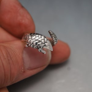 Pangolin Ring, Silver - Etsy