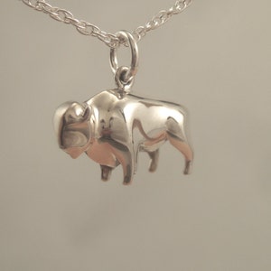 Silver Buffalo Pendant/ Charm - Etsy