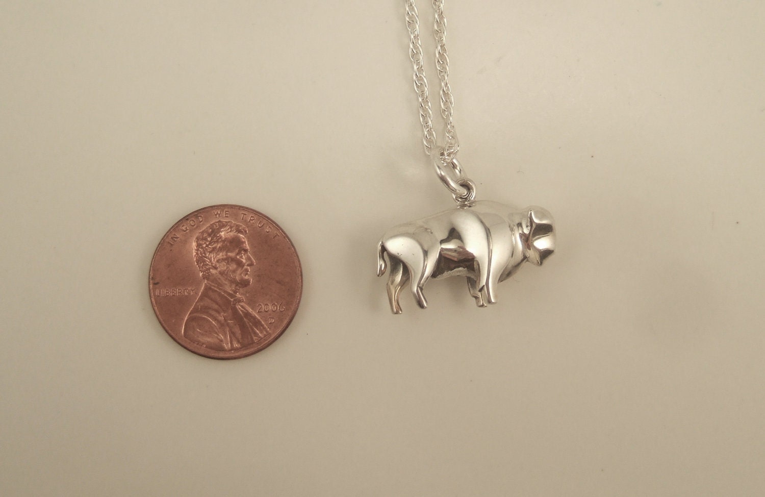 Silver Buffalo Pendant/ Charm - Etsy
