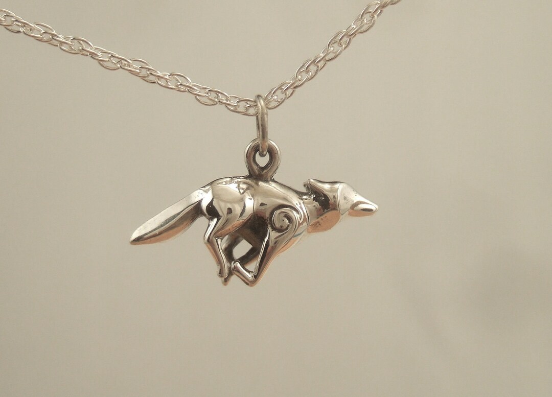 Silver Coyote Pendant With Chain - Etsy