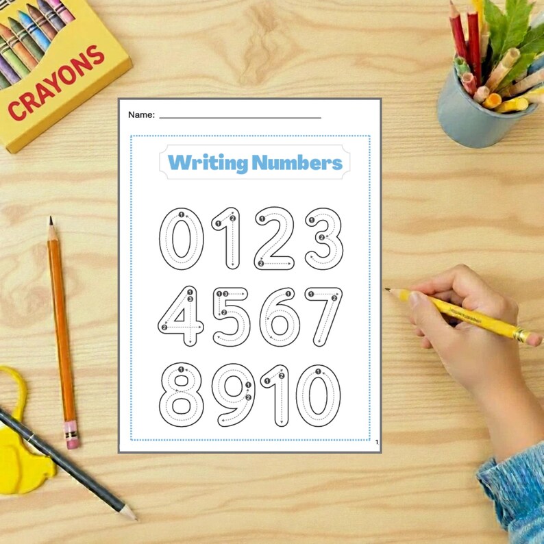 Prek & Kindergarten Number Tracing Worksheets | 1–10 Writing Practice ...