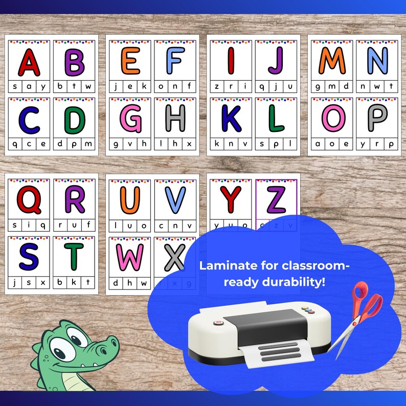 Alphabet Clip Cards for Kids | Uppercase & Lowercase Letter Matching ...