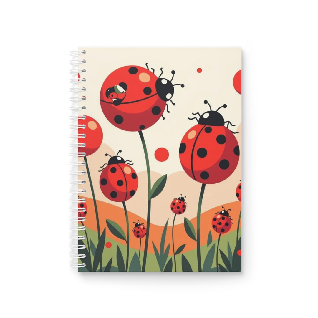 Ladybug Garden Spiral Notebook, Cute Stationery for Nature Lovers ...