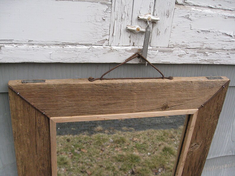 Large Primitive Rustic Barn Wood Mirror No.1602 - Etsy