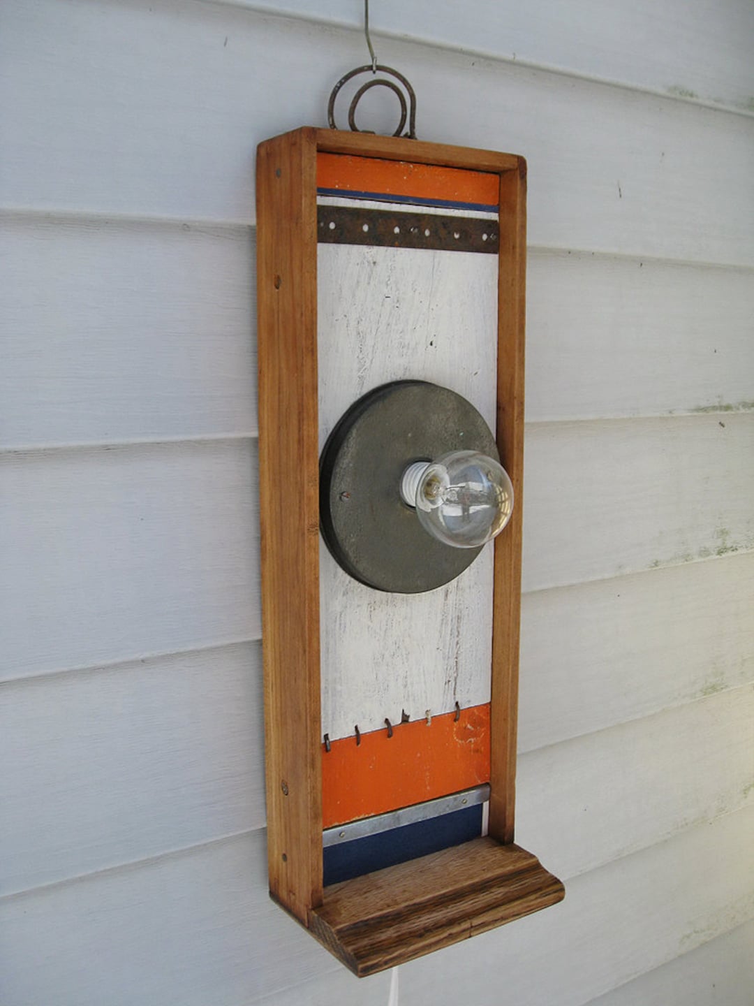 SOLD Industrial Rustic Filing Cabinet Drawer Lamp Lantern Sconce Night ...