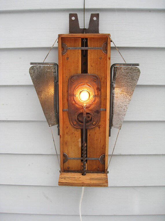 Industrial Rustic Primitive Rusty Lamp/wall Sculpture DL 34 | Etsy