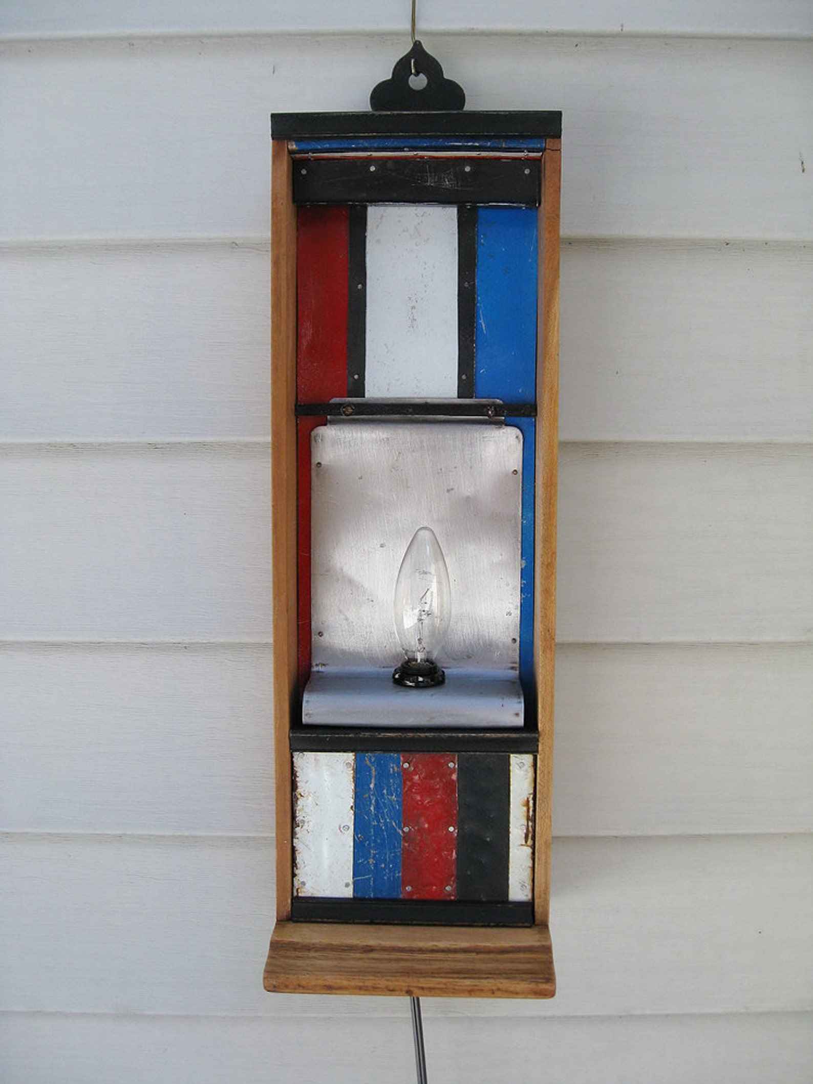 SOLD Industrial Rustic Filing Cabinet Drawer Lamp Lantern Sconce Night ...