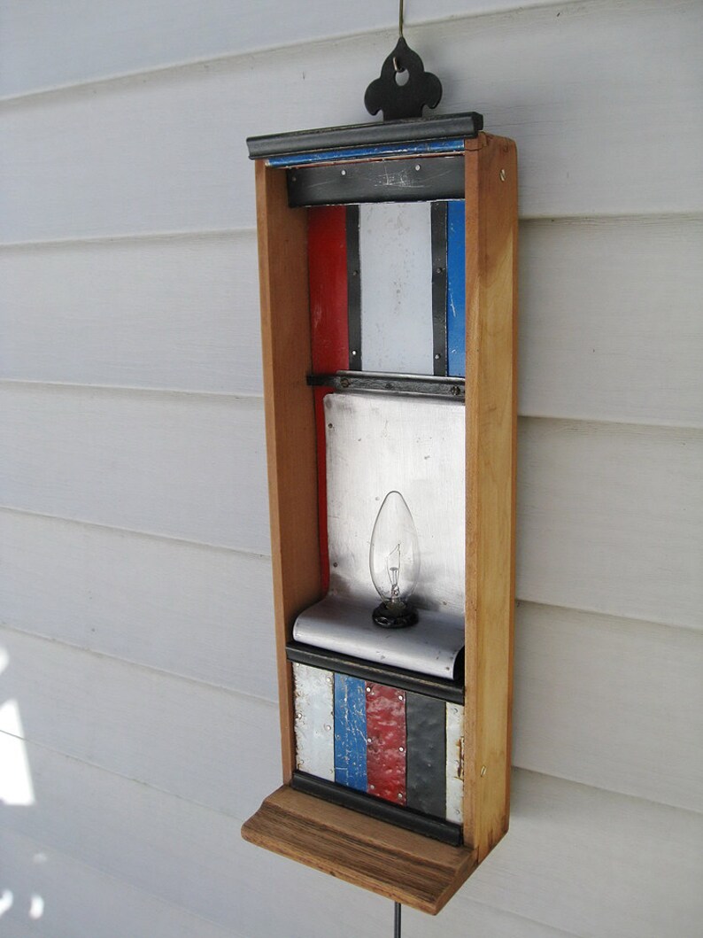 SOLD Industrial Rustic Filing Cabinet Drawer Lamp Lantern Sconce Night ...