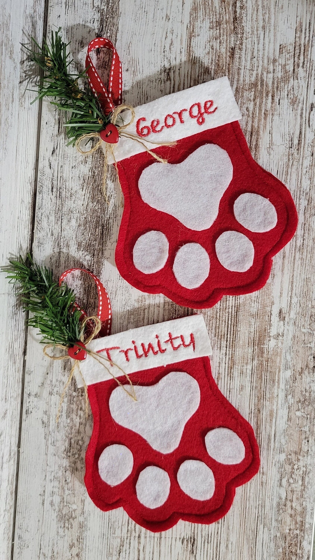 Personalized Dog or Pet Paw Ornament for Treats or Gift Card With ...