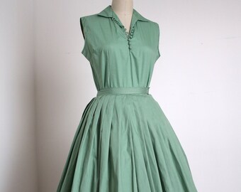 1950s Vintage Green Dress - Etsy