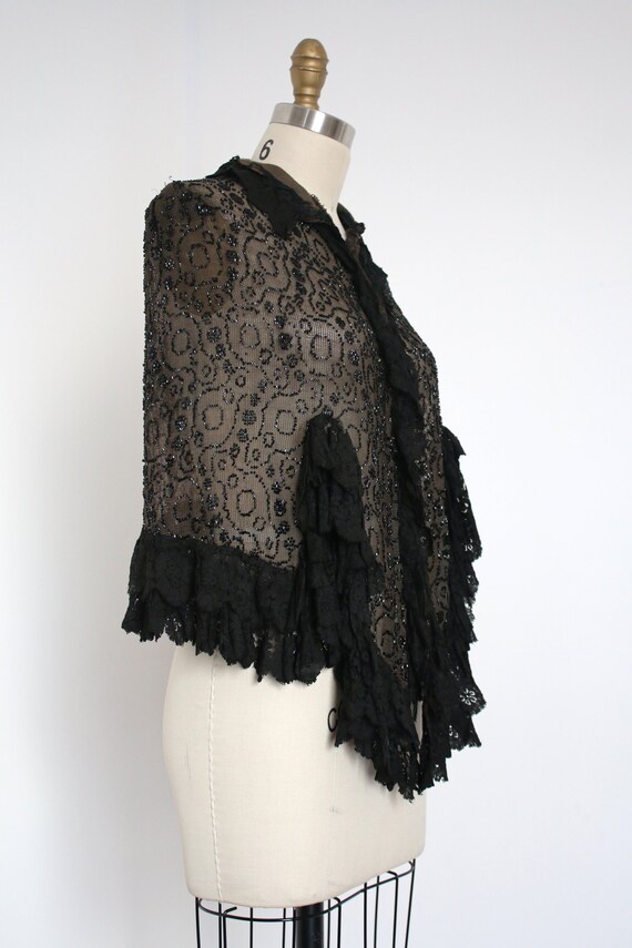antique 1880s beaded mantle cape - Gem