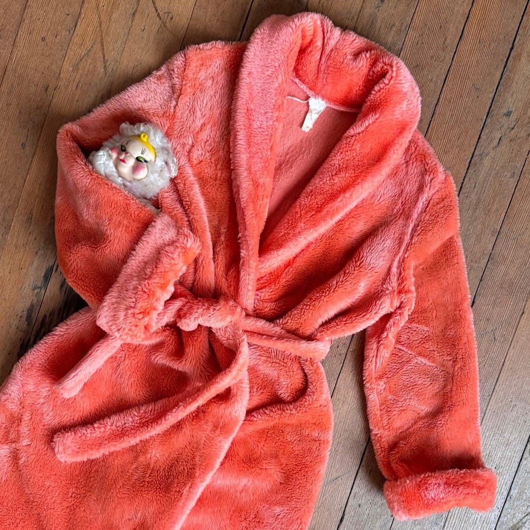 Vintage 1960s Fuzzy Neon Robe {L/XL} - Etsy