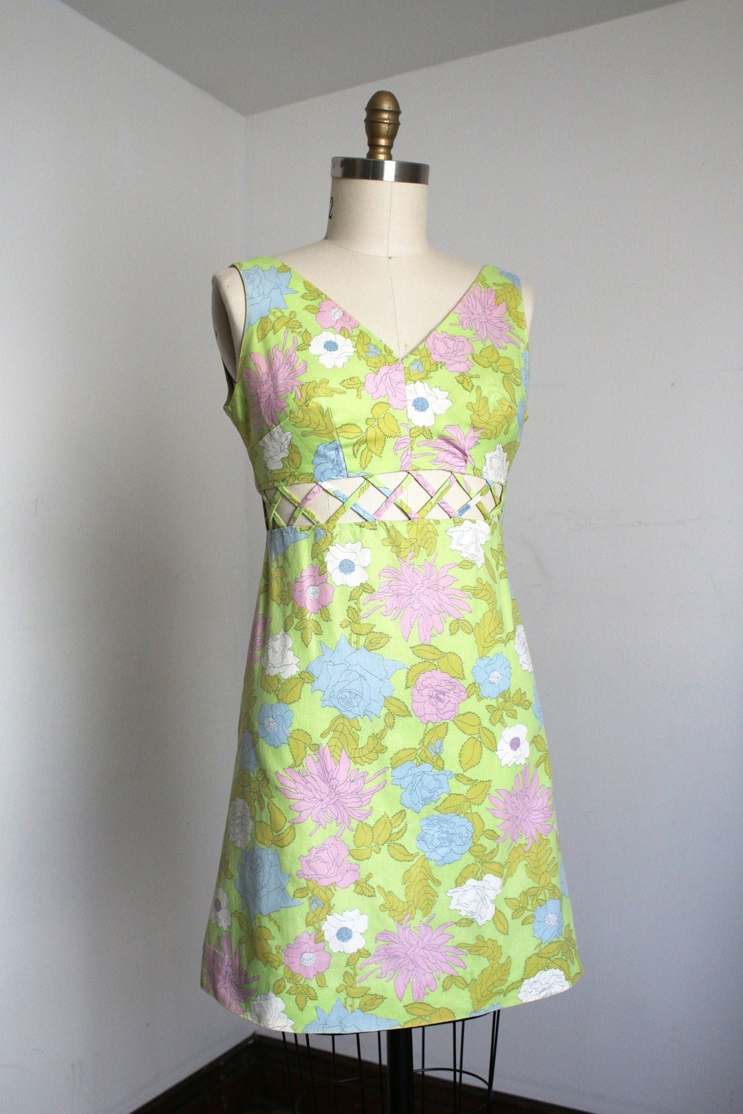 Vintage 1960s Bare Midriff Dress {s/m} - Etsy