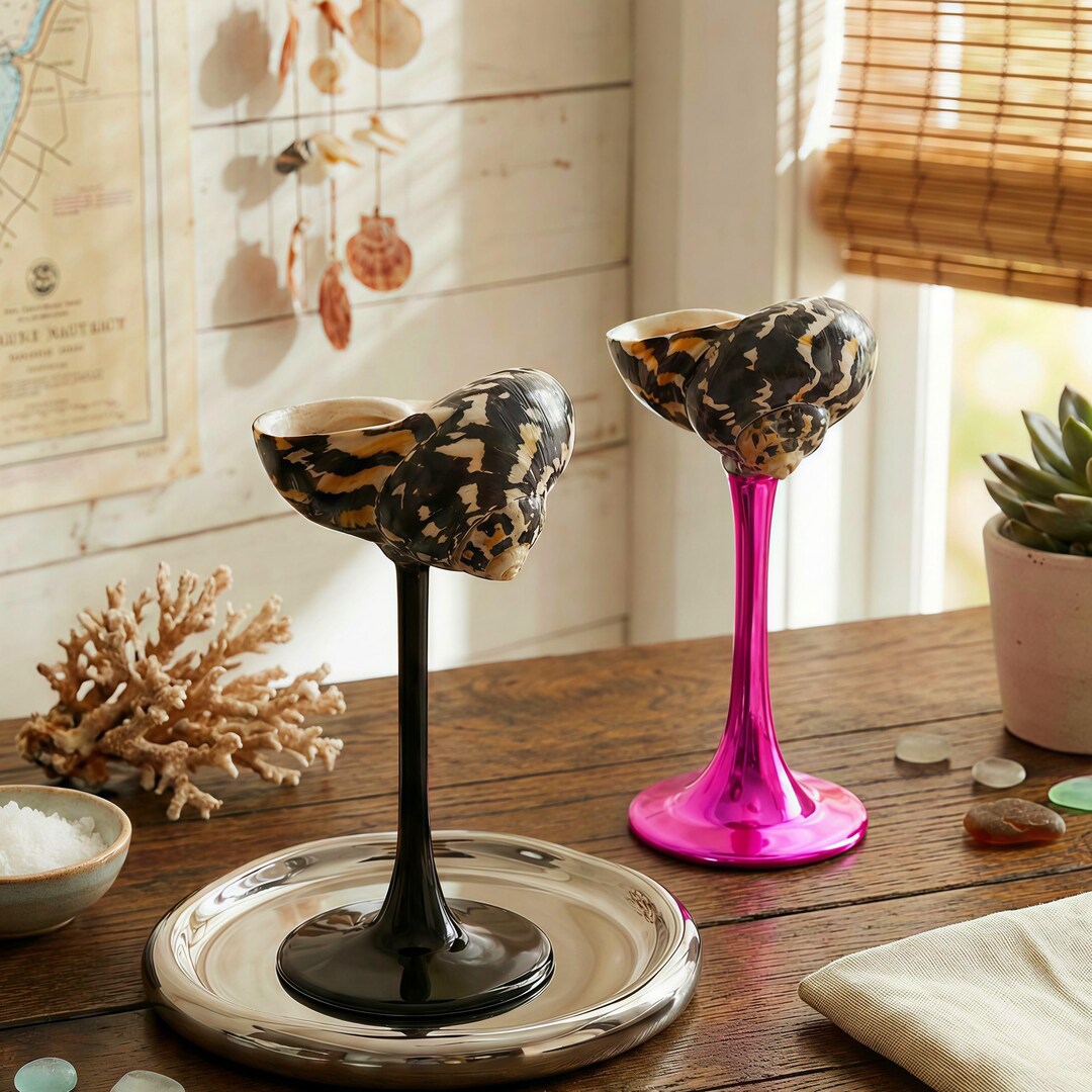 Witchy Altar Chalice, Polished Magpie Shell Goblet, Gothic Coastal Home ...
