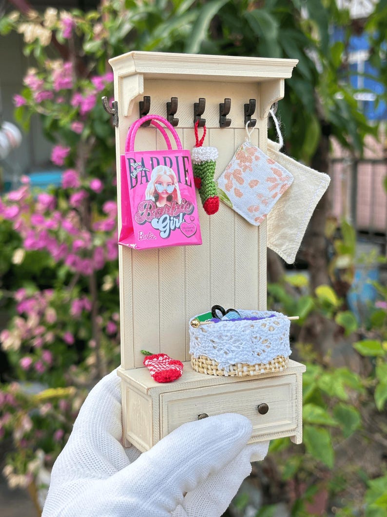 Miniature Crochet Christmas Stocking 1:12 Scale Dollhouse Accessories ...